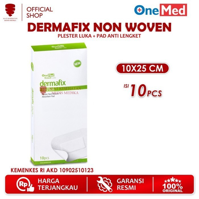 Jual Onemed Dermafix Non Woven 10 x 25 cm Plester Luka Alat P3K Isi 10 ...