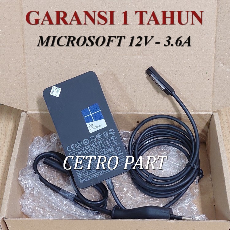 Jual Adaptor Charger 12V - 3.6A For Microsoft Surface Pro 1 Pro 2 43W -NEW | Shopee Indonesia