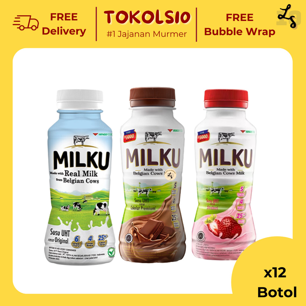 Jual [1 PAK ISI 12] Milku Susu Original/Cokelat/Stroberi 200ml | Shopee ...