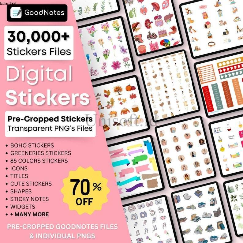 Jual 30000+ Daily Digital Sticker Book for Goodnotes, PNG Files of ...