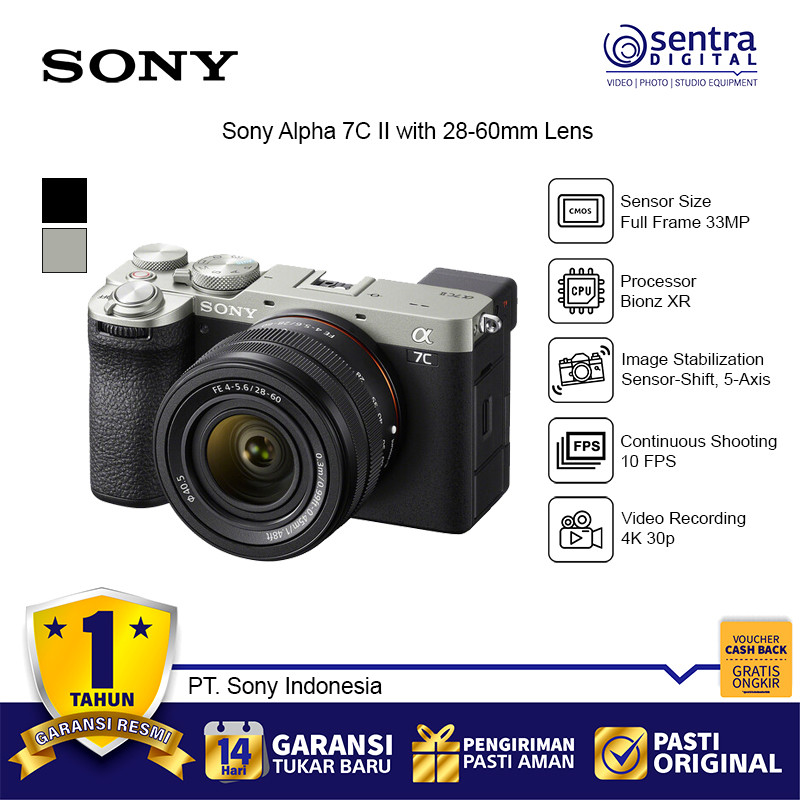 Jual Sony Alpha A7C II Mirrorless Camera kit with FE 28-60mm Lens | Shopee Indonesia