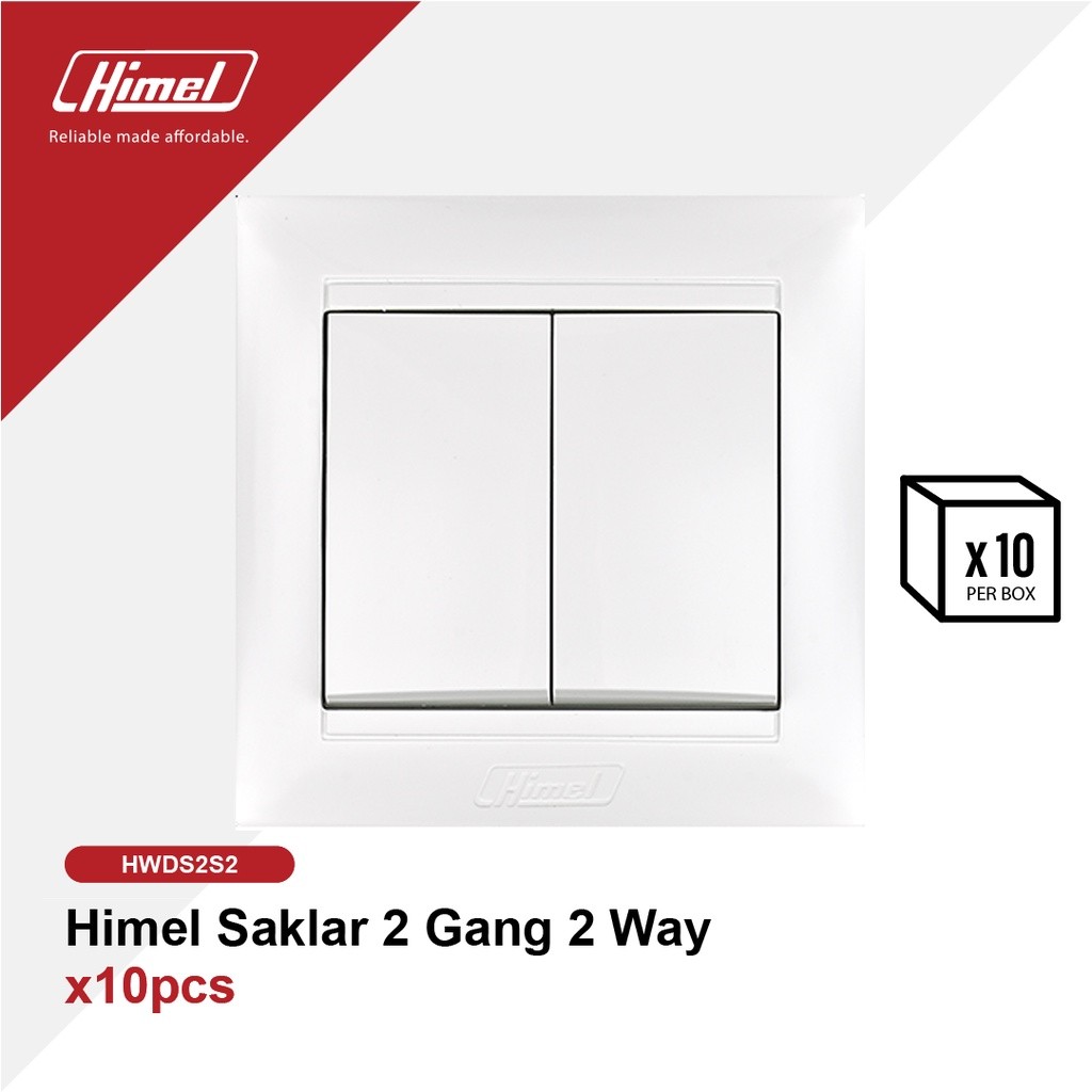 Jual Saklar Stop Kontak Himel Saklar 2 Gang 2 Way isi 10 pcs Garansi 5 ...