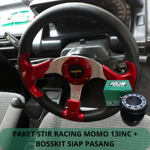 Jual PAKET STIR RACING MOMO 13inch + BOSKIT DUDUKAN STIR RACING ...
