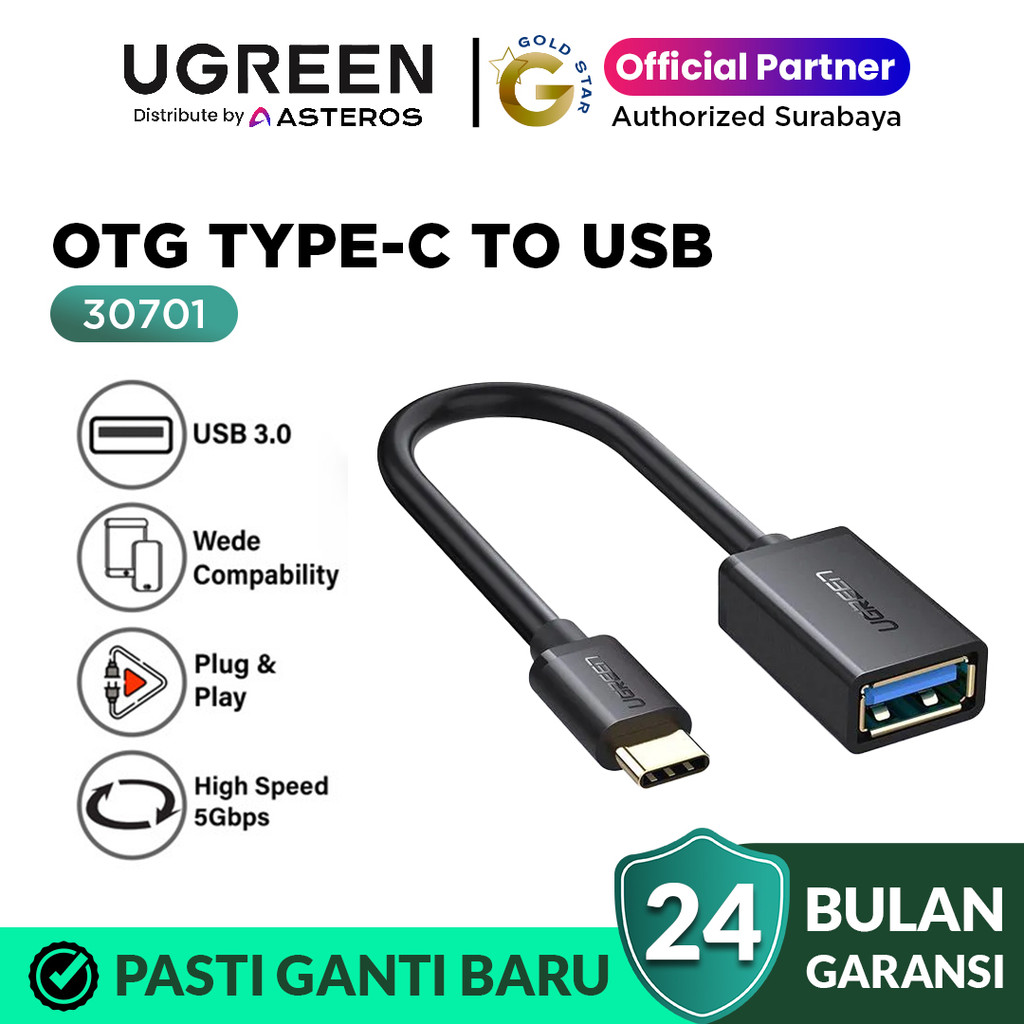 Jual Ugreen OTG Type C To USB 3.0 Adapter Converter 5Gbps | Shopee ...