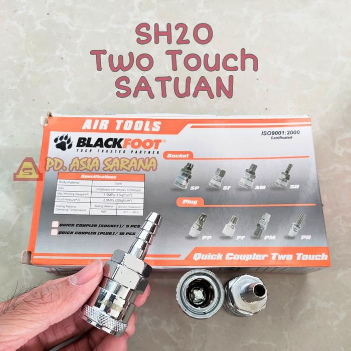 Jual [SH20 Two Touch] Air Quick Coupler BLACKFOOT Nepel Kopler Angin 20 ...