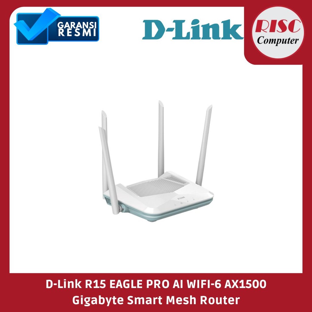 Jual D-Link R15 EAGLE PRO AI WIFI-6 AX1500 Gigabyte Smart Mesh Router ...