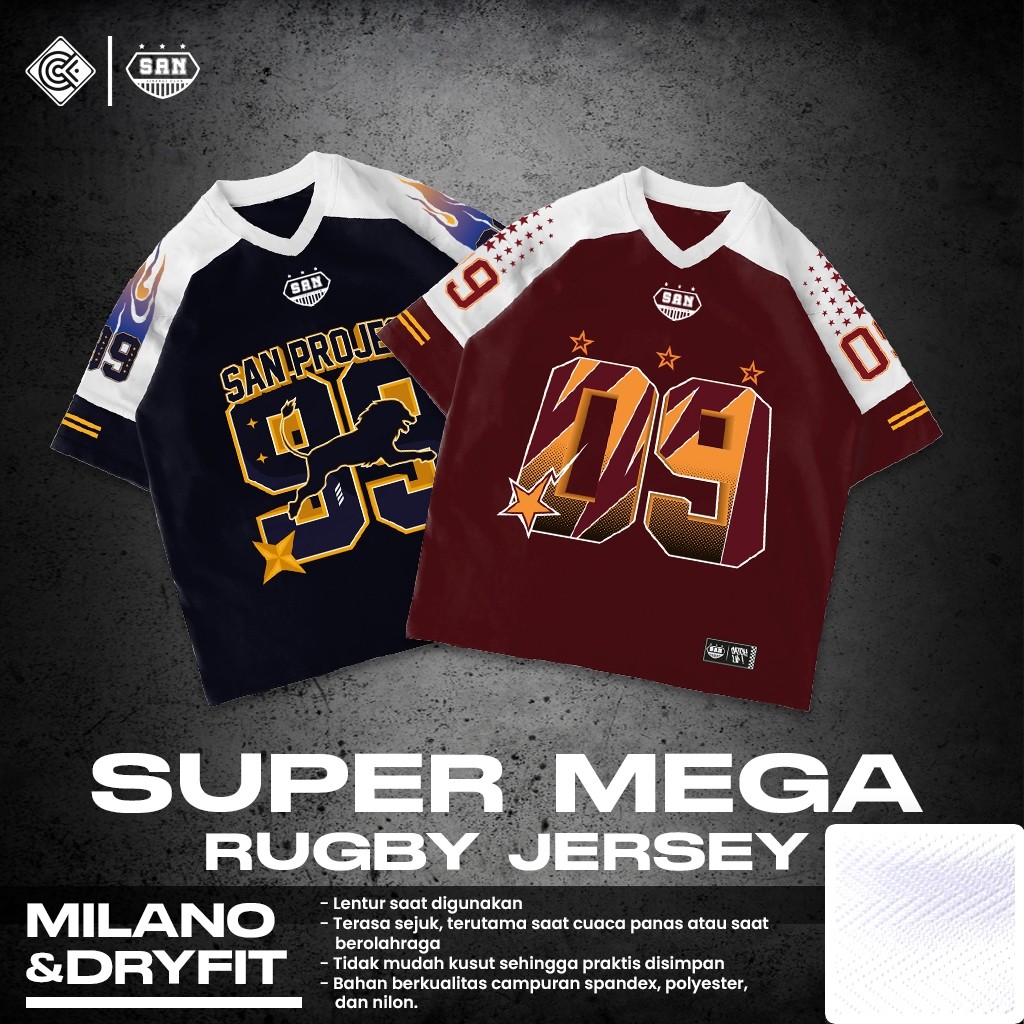 Jual Kaos Jersey Super Mega Oversize Rugby Jersey Cowok Cewek Vintage ...