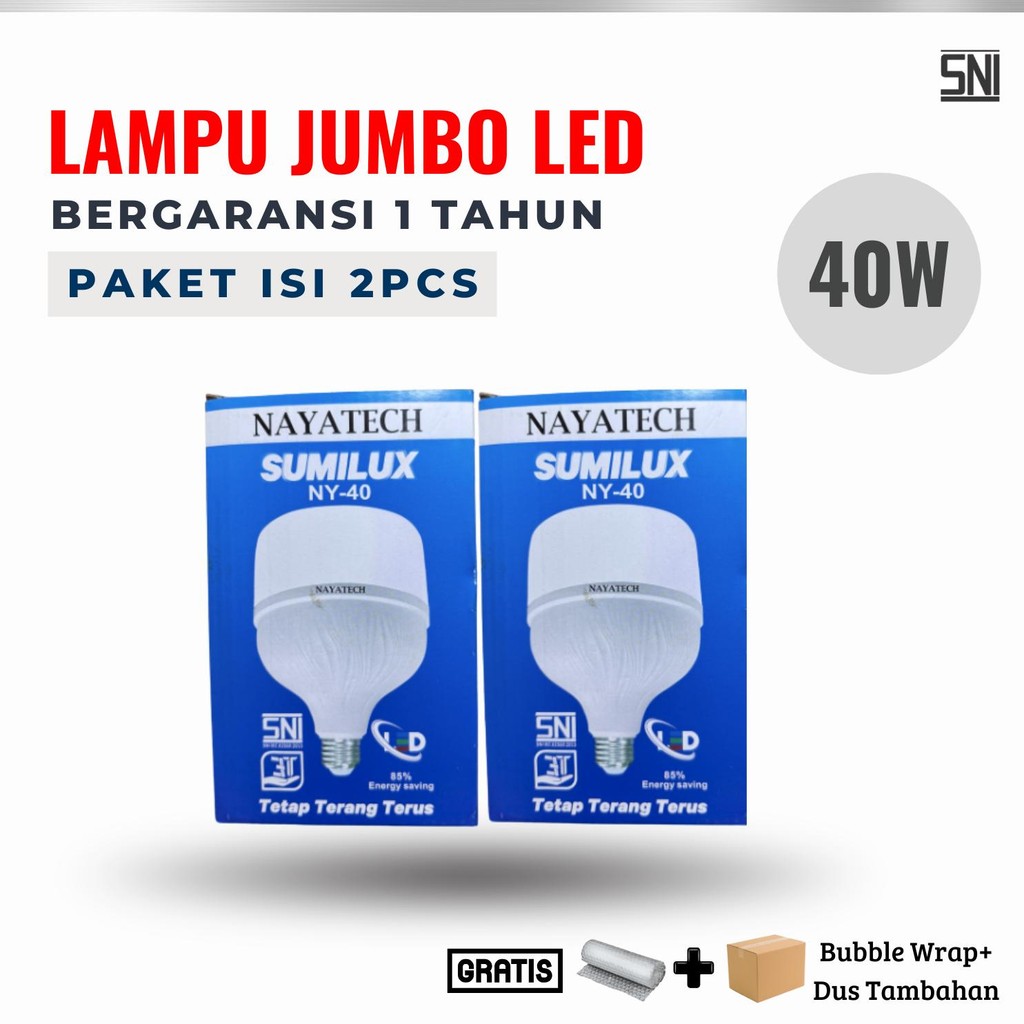 Jual Lampu LED Capsule Jumbo PAKET 2PCS 20W 30W 40W 50W 60W Bohlam Cahaya Putih Bergaransi E27 ...