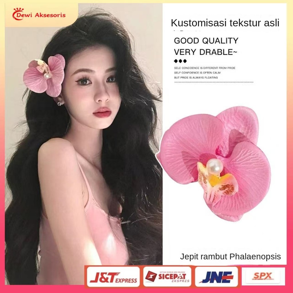 Jual Dewi Aksesoris- Jepit rambut tekstur bunga anggrek kupu-kupu peri ...