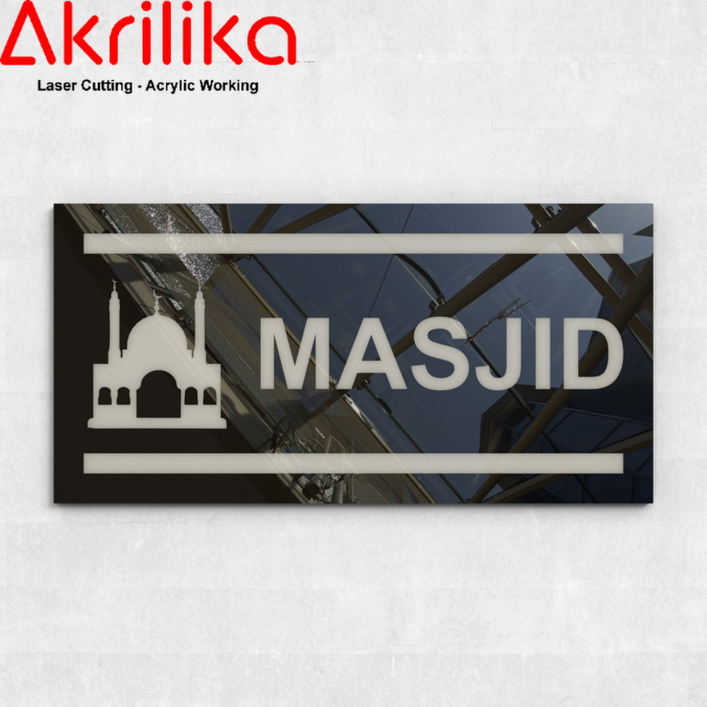Jual AKRILIK SIGNAGE/TANDA PETUNJUK "MASJID" CUSTOM UKURAN & WARNA ...