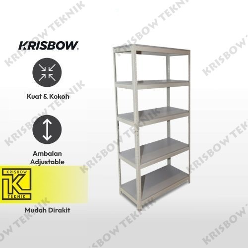 Jual Krisbow 90X42X180 Cm Rak Besi 5 Tingkat - Putih | Shopee Indonesia