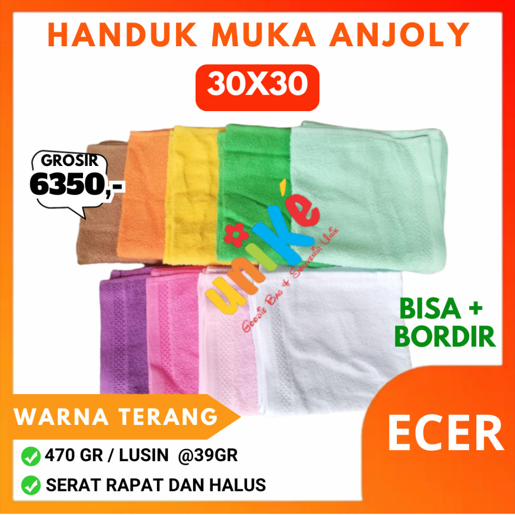Jual Sapu Tangan Handuk Kecil ANJOLY 30x30 Lap Tangan Handuk Muka Wajah ...