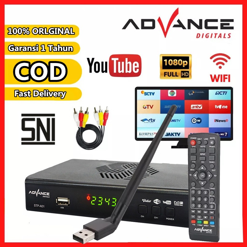 Jual 【Garansi 1 Tahun】Advance STP-A01 Set Top Box TV Digital Receiver Penerima Siaran Full HD ...