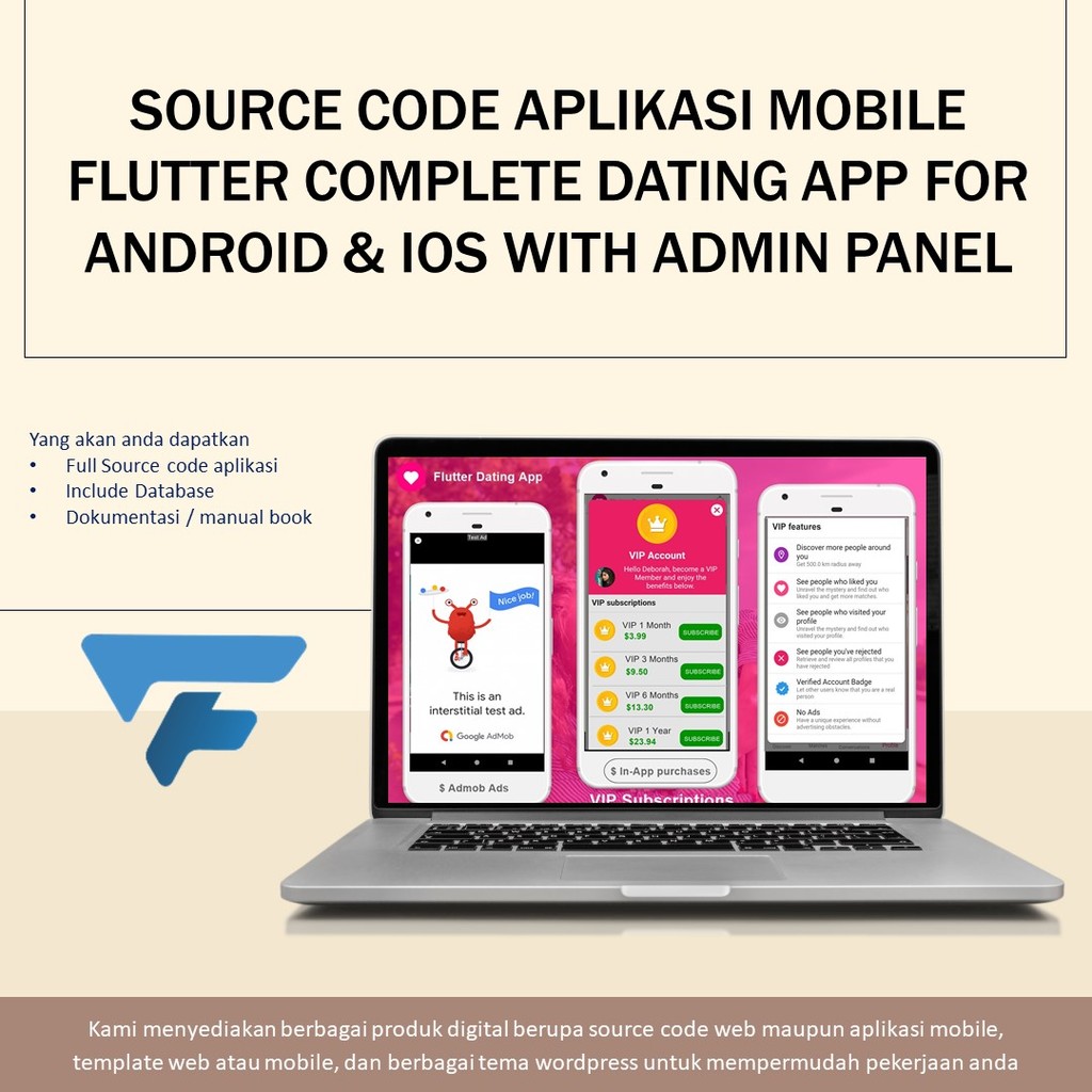 Jual SOURCE CODE APLIKASI MOBILE FLUTTER COMPLETE DATING APP FOR ANDROID & IOS WITH ADMIN PANEL ...