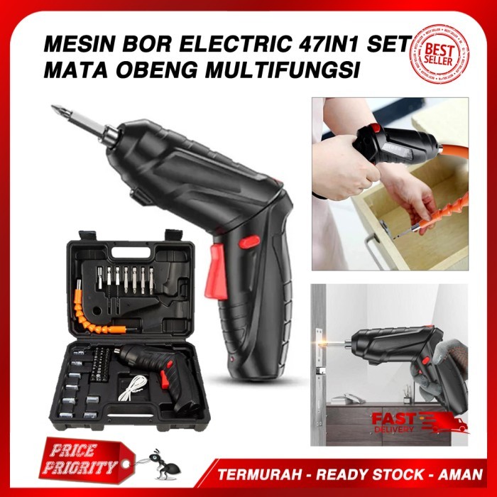 Jual Mesin Bor Cordless Set Obeng 47 In 1 Obeng Elektrik Tanpa Kabel ...