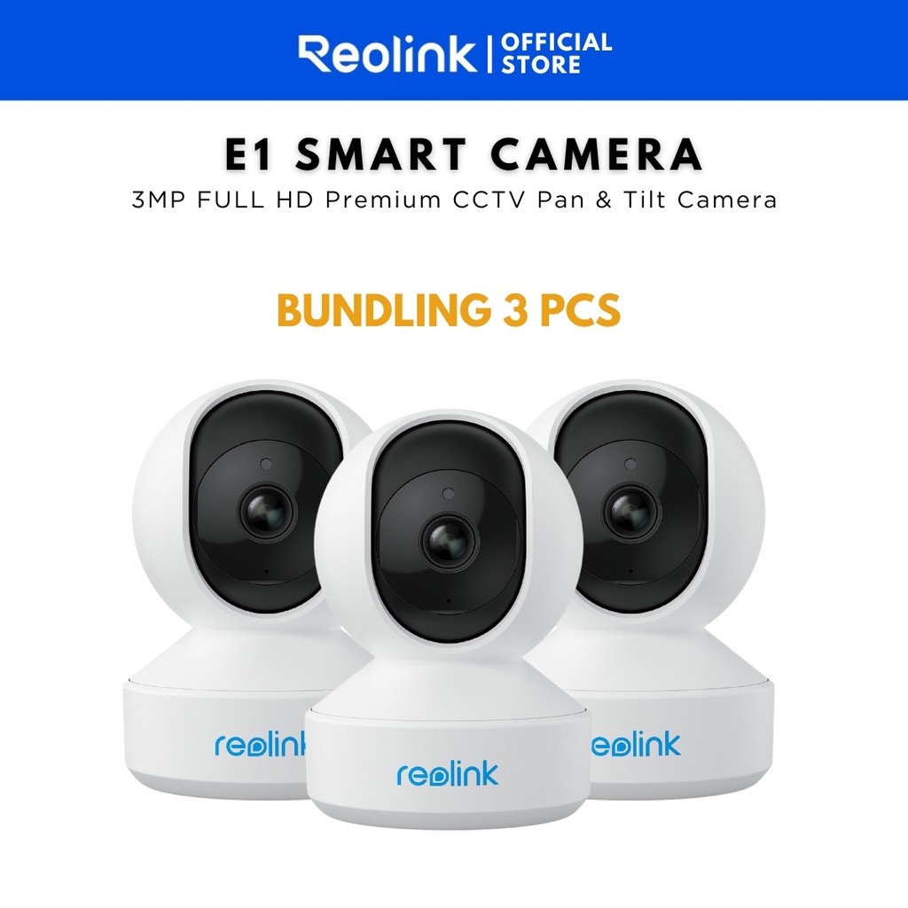 Jual REOLINK Bundling 3Pcs E1 Indoor Premium CCTV Pan & Tilt Smart Home ...