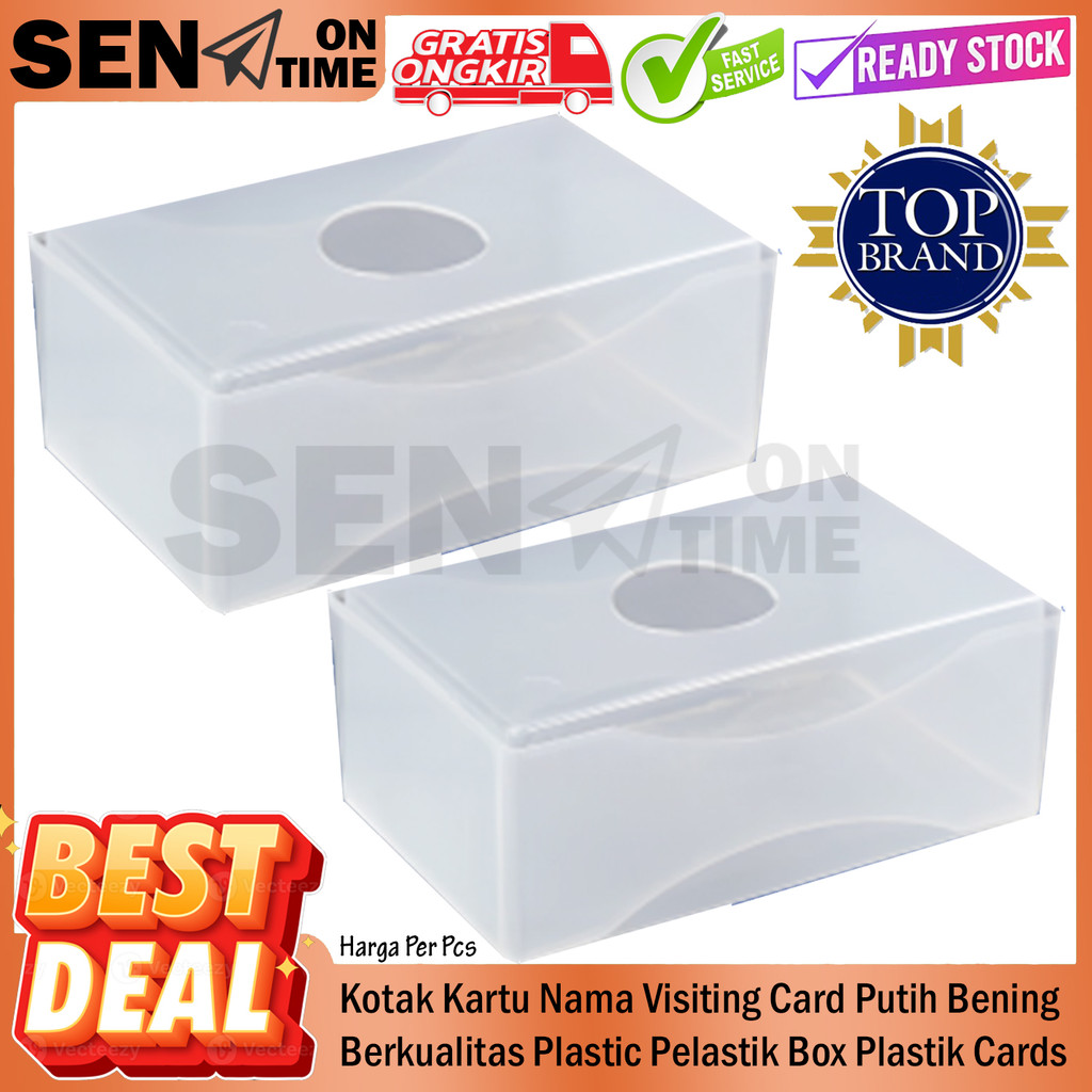 Jual Box Kotak ID Cards Kartu Nama Visiting Card Putih Bening Tanda ...