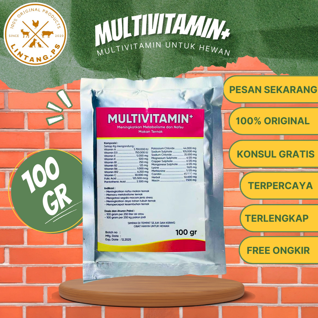 Jual Multivitamin Plus 100 gram - Vitamin Ternak - Vitamin Nafsu Makan ...