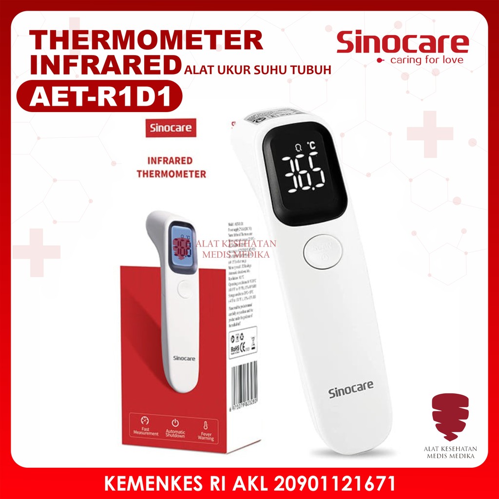 Jual Thermometer Infrared AET-R1D1 Sinocare Alat Ukur Pengukur Cek Test ...