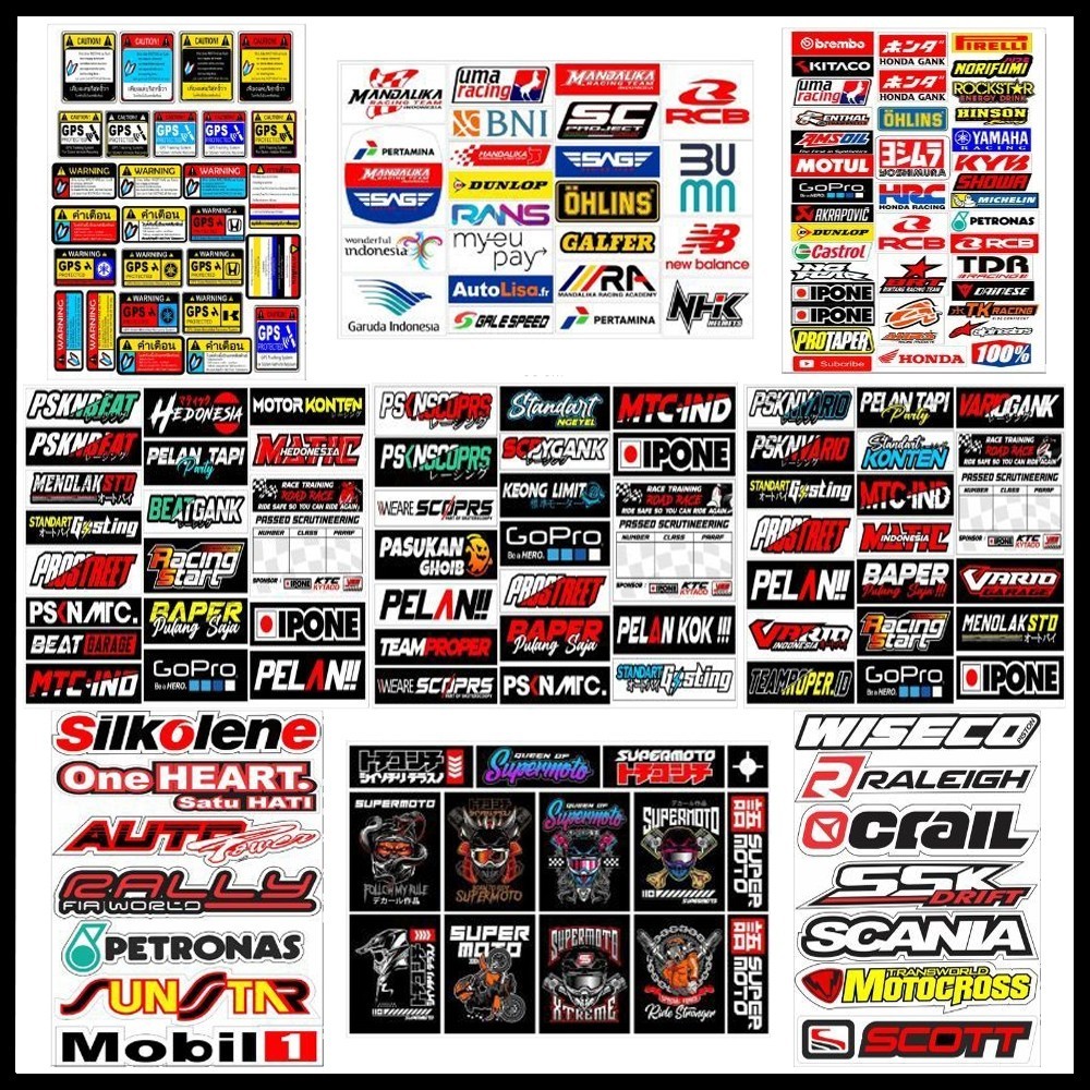 Jual STICKER RACING STICKER PACK STICKER PAPANAN STICKER TUMPUKAN VINYL ...