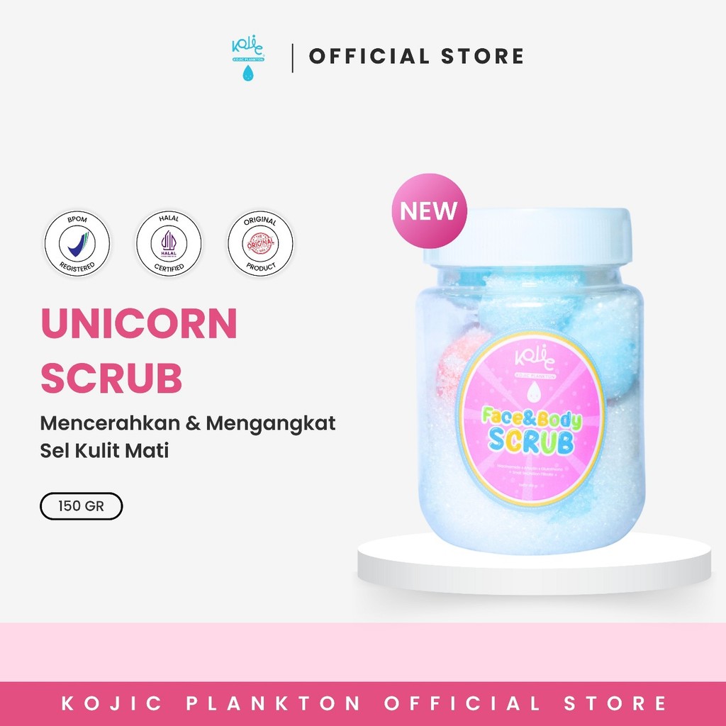 Jual [NEW LAUNCHING] KOJIC PLANKTON UNICORN SCRUB 150GR | Shopee Indonesia