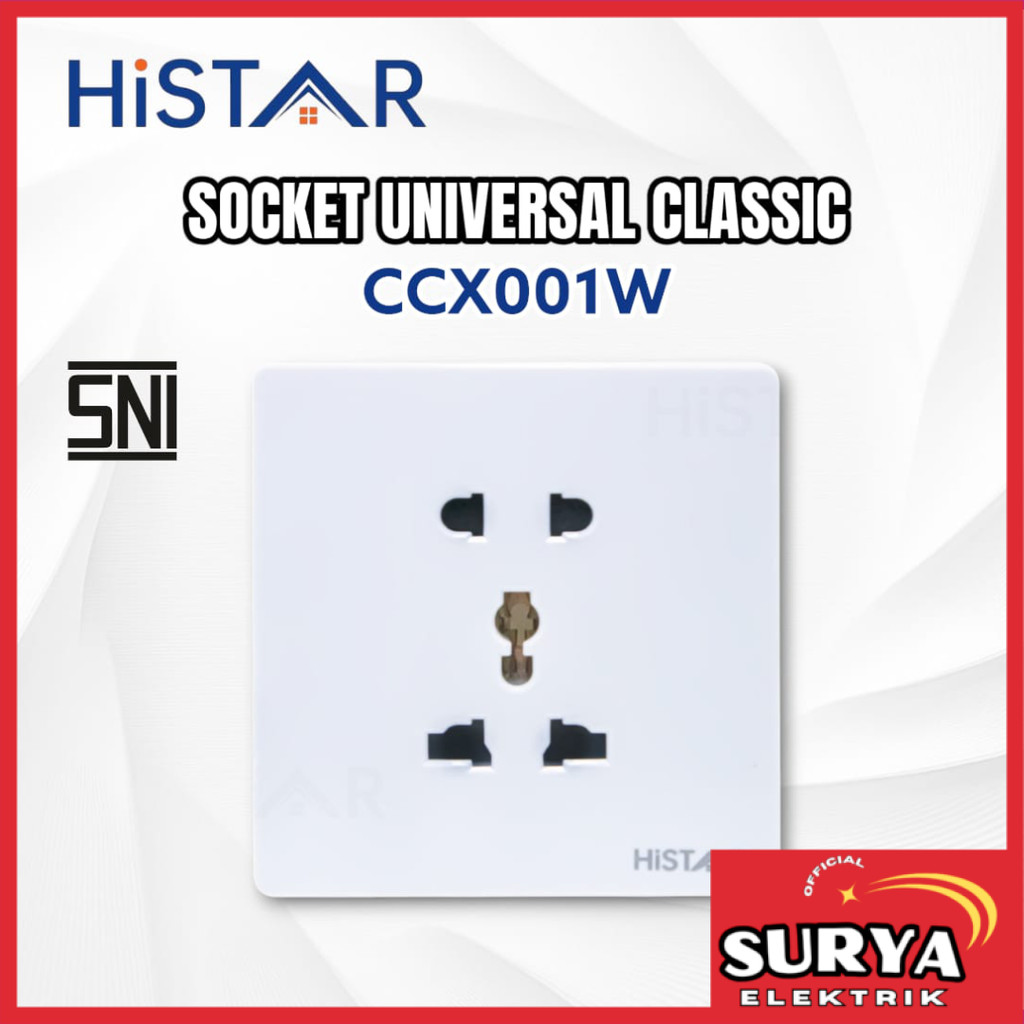 Jual Stop Kontak HISTAR HS-CCX001W Colokan Listrik Tanam Inbow IB ...