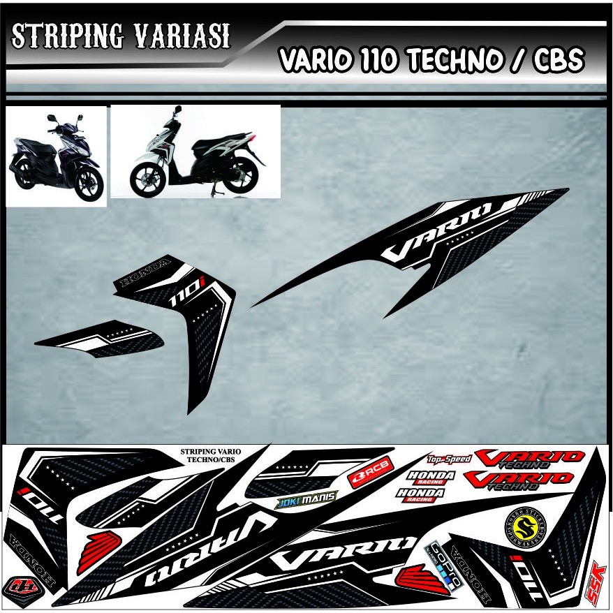 Jual Decal Striping Vario Techno / Cbs 110 Karbu Variasi Motif Simple ...