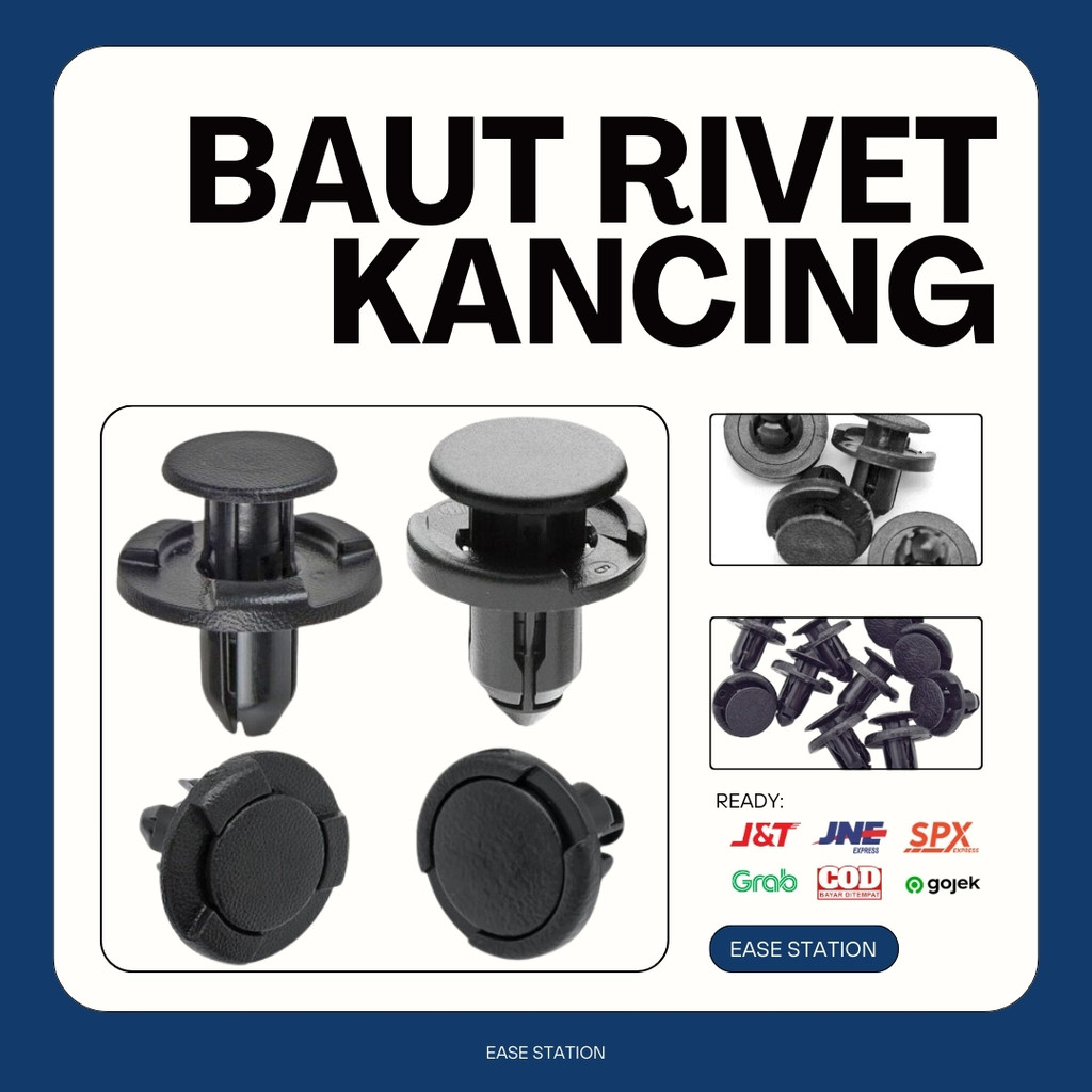 Jual PLASTIK RIVET BODY MOBIL MOTOR UNIVERSAL BAUT RIVET KANCING KLIP ...
