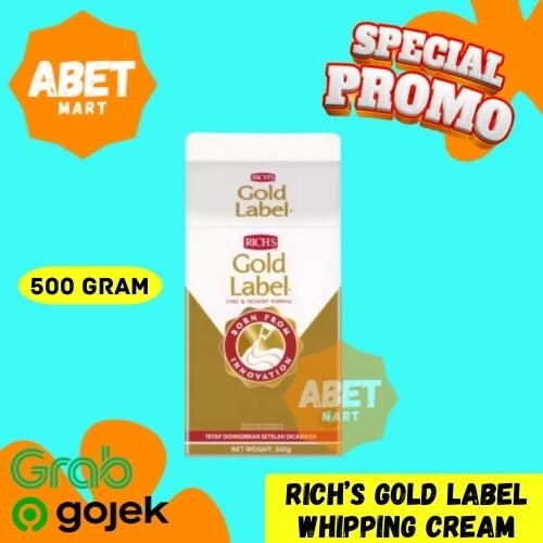 Jual Rich Gold Whipped Cream 500Gr - 500Gr 1/2kg Richs Rich’s Whip Wip ...