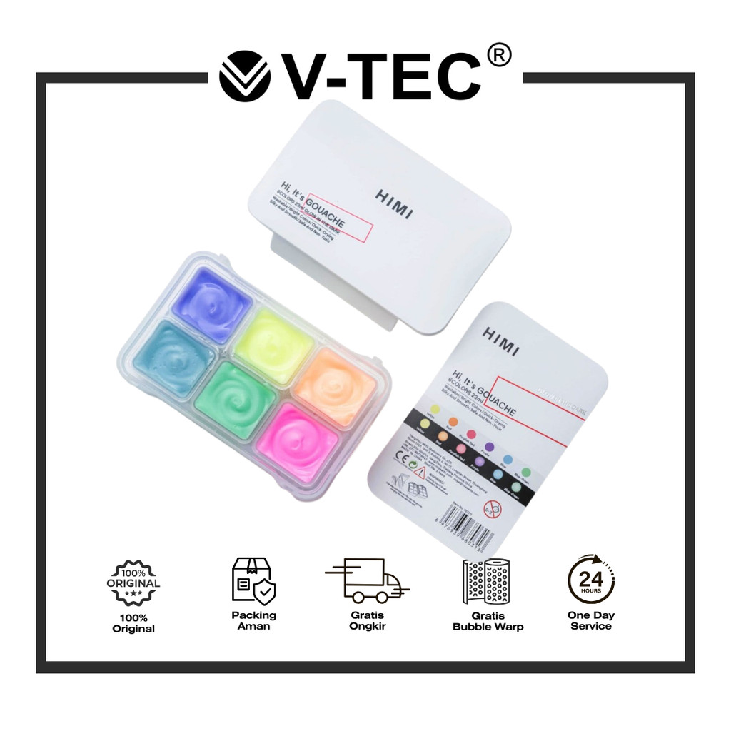 Jual MIYA HIMI CAT LUKIS WARNA GOUACHE GLOW IN THE DARK TST 70 SET 6 IN ...