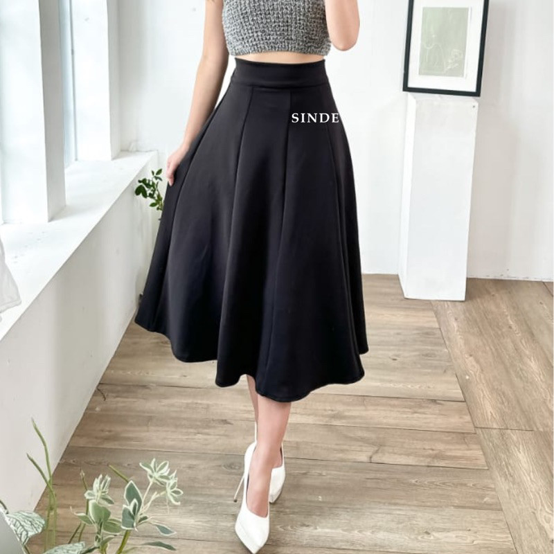 Jual Rok Midi Skirt Rok Kerja Kuliah Wanita Rok Wanita Korean Style ...