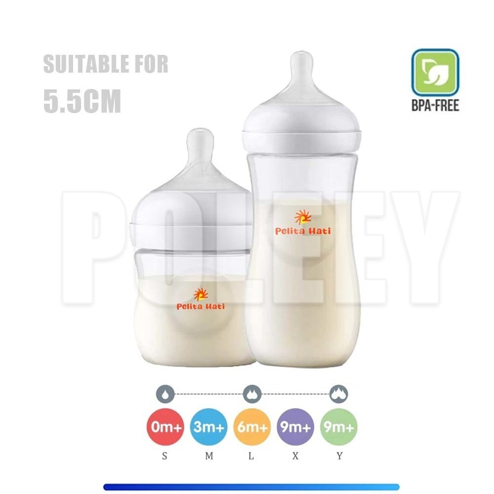 Jual Natural Milk Bottle Botol 5.5 CM Wide Neck Makan Bayi Baru Lahir Silicone Nipple BPA Free ...