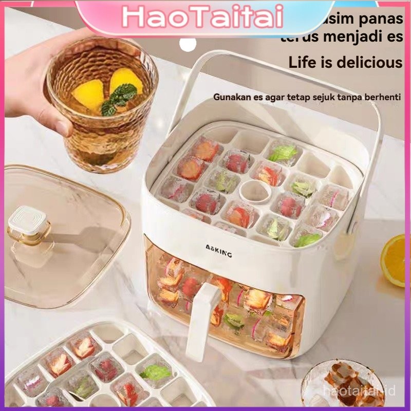 Jual Cetakan Ice Cube Estetik Wadah Otomatis Ice Tray Pintar Cetakan ...