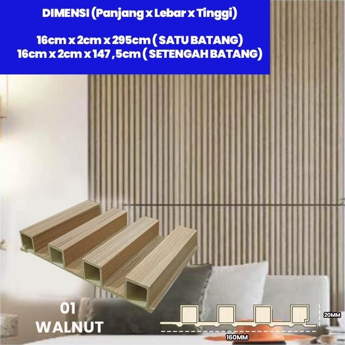 Jual Wood Panel WPC / Wall Panel PVC / Panel Dinding Kayu / Kisi Kisi Kayu - 01 Walnut | Shopee ...