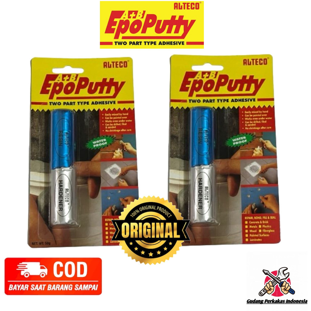 Jual Lem Epo Putty Alteco 50gr / Epo Putty / Lem Porting 50 Gram Alteco ...