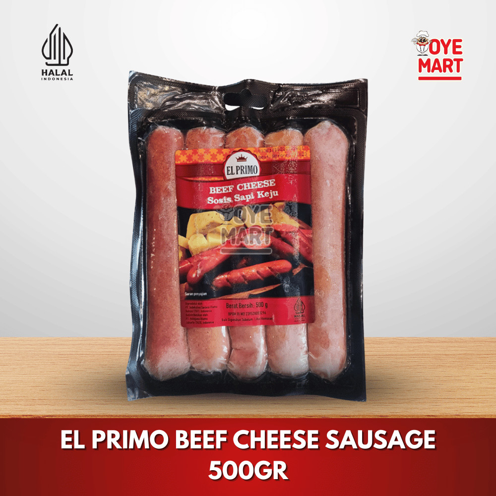 Jual EL PRIMO BEEF CHEESE SAUSAGE 500GR ISI 5/SOSIS SAPI RASA KEJU ...