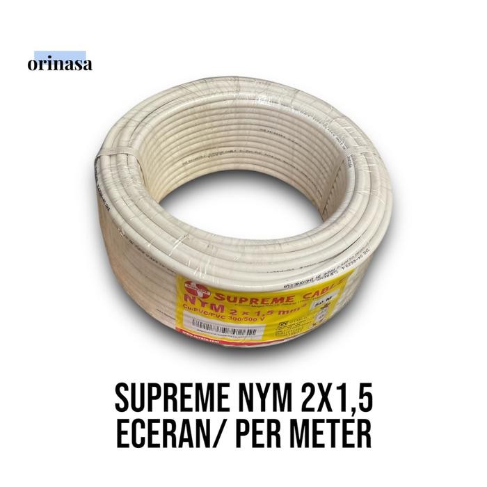 Jual Kabel Supreme NYM 2x1.5 2x1,5 Putih Eceran Meteran Per Meter | Shopee Indonesia