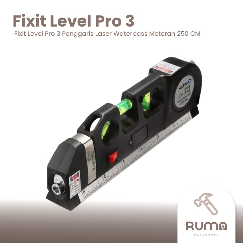 Jual Fixit Level Pro 3 Penggaris Laser Waterpass Digital Level Measure Tape Aligner Ruler ...