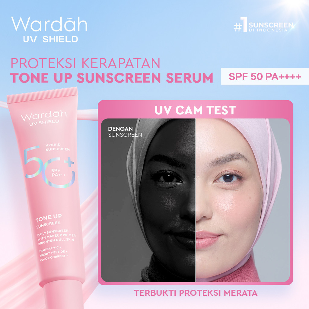 Jual NEW! Wardah UV Shield Tone Up Sunscreen SPF 50+ PA+++ - Sunscreen ...