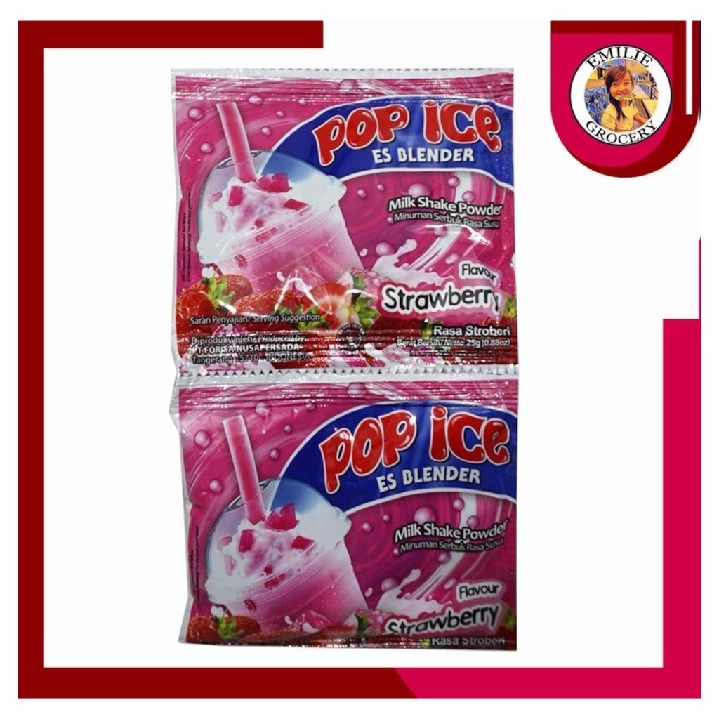 Jual Pop Ice Es Blender Strawberry Stroberi Renceng 10 Pcs Sachet ...