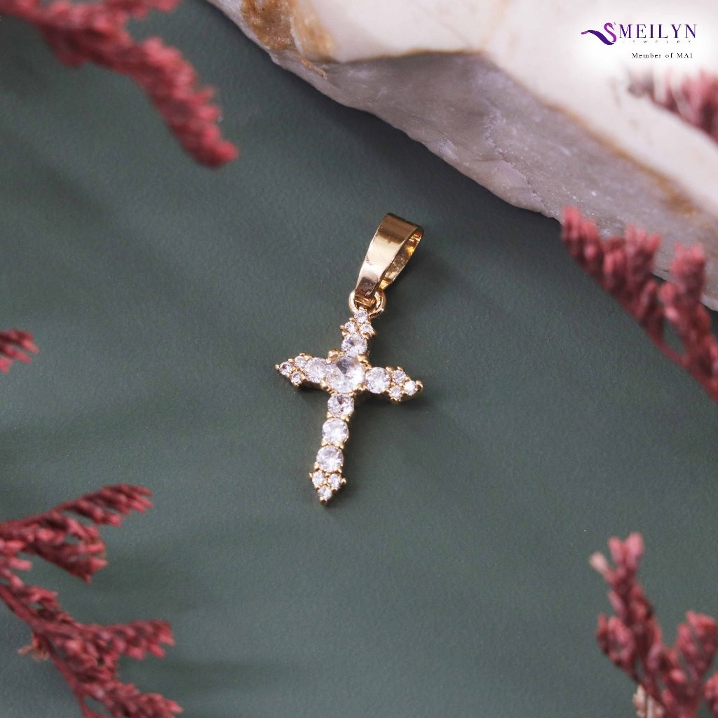 Jual Liontin Salib Model Permata Baris Lapis Emas 0241240039 | Shopee ...