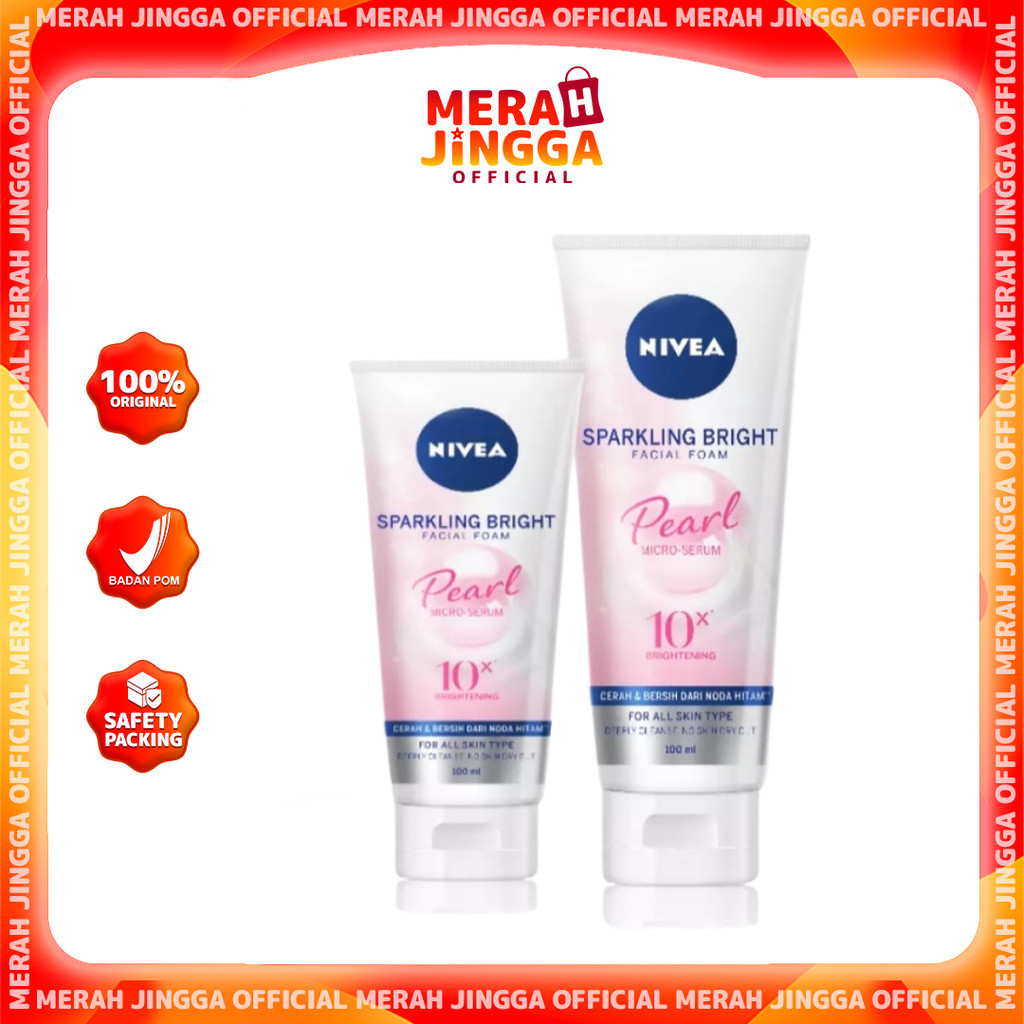 Jual Nivea Sparkling Bright Whitening Facial Foam 50ml - 100ml | Merah ...