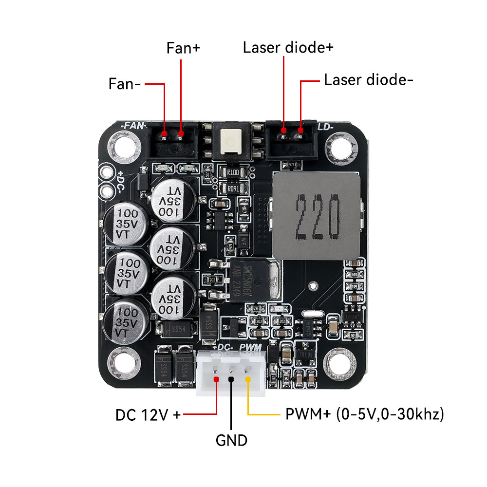 Jual DIY Laser Driver Board for 40W 12V/24V Laser Module, 3 Pin ...