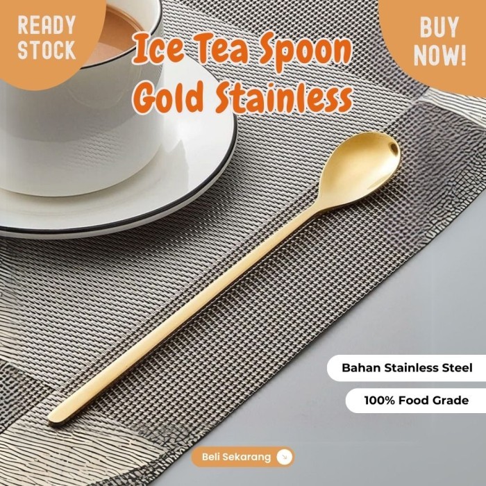 Jual JAPAN Gold sendok es SULTAN emas TEBAL stainless 18-8 ice tea ...