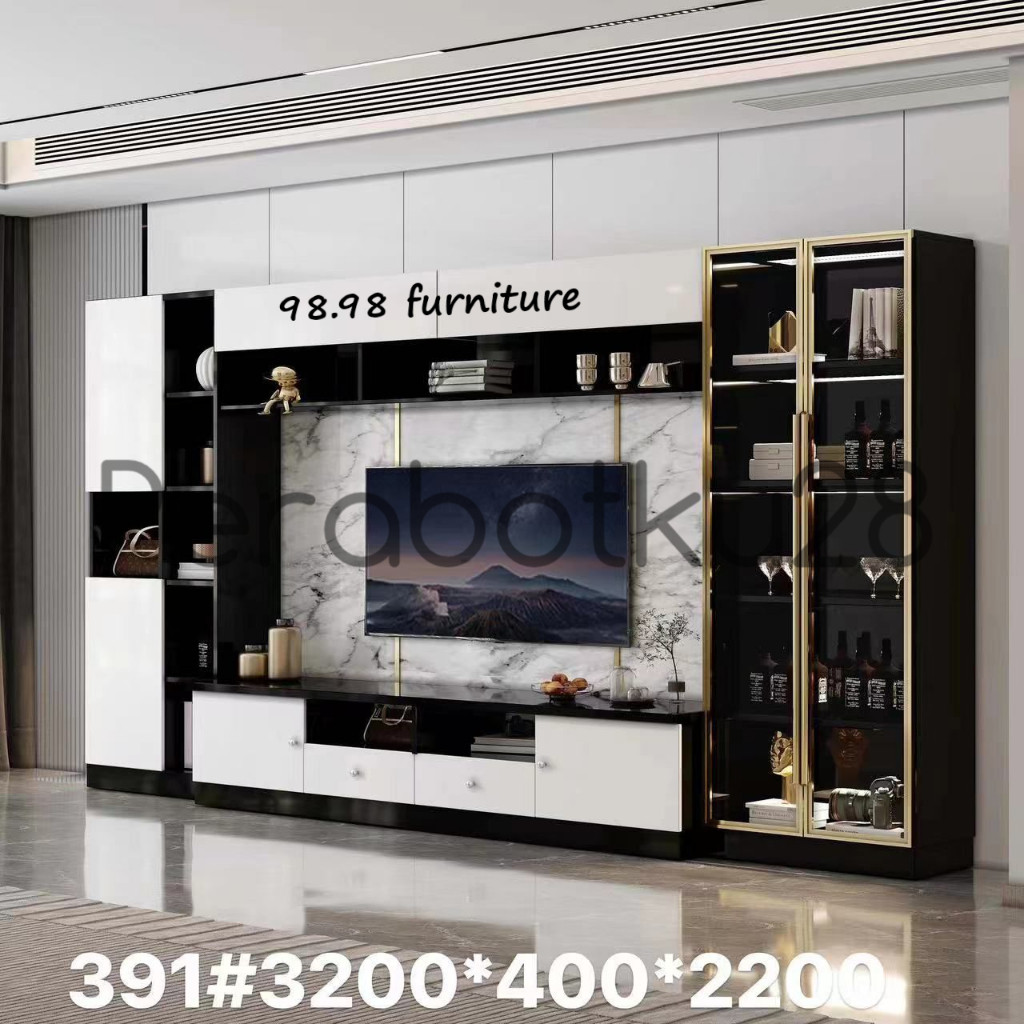 Jual [PERABOTKU28] Lemari Hias Buffet TV Wall Unit Import 391 - Ukuran ...