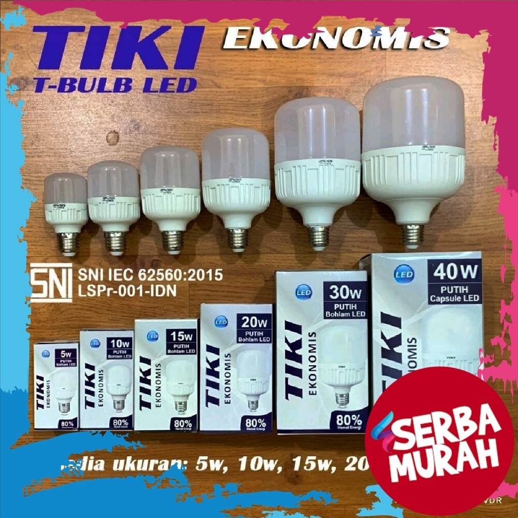 Jual Tiki Lampu LED Ekonomis Kapsul Capsule Putih 5W 10W 15W 20W 30W ...