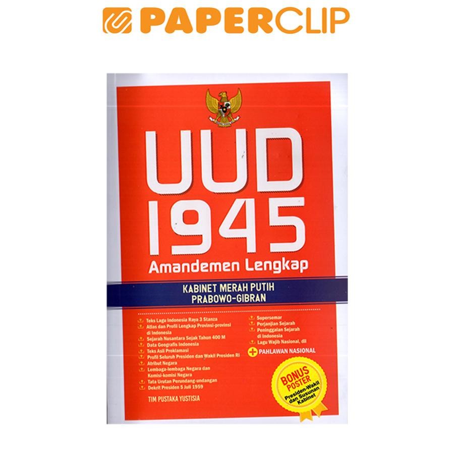 Jual UUD 1945 AMANDEMEN LENGKAP KABINET MERAH PUTIH PRABOWO-GIBRAN ... Jual UUD 1945 AMANDEMEN LENGKAP KABINET MERAH PUTIH PRABOWO-GIBRAN ...