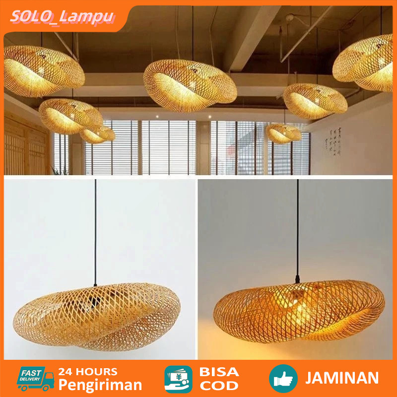 Jual Kap Lampu Rotan Model Ombak Kap Lampu Rotan Lampu Rotan Lampu Hias ...