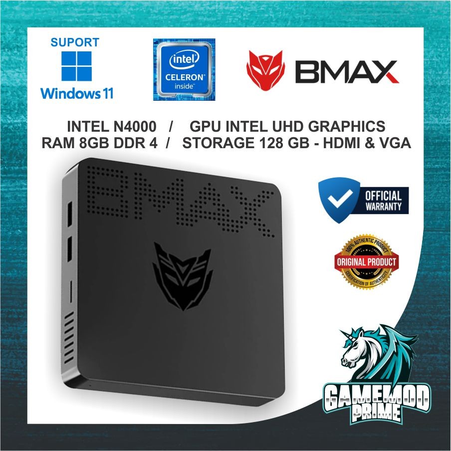 Jual Mini PC BMAX B1 Pro Intel Celeron N4000 8GB/ 128BGB Window 11 | Shopee Indonesia