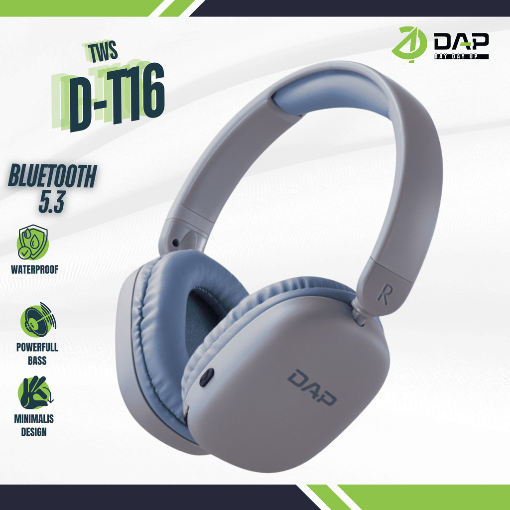 Jual DAP D-T16 Headphone Stereo Full Bass Wireless Bluetooth 5.3 Wired ...